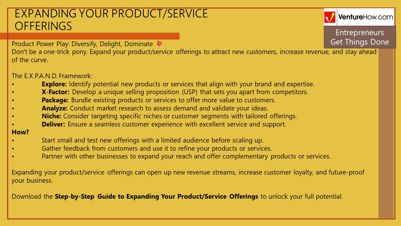 Expanding Your Product Service Offerings