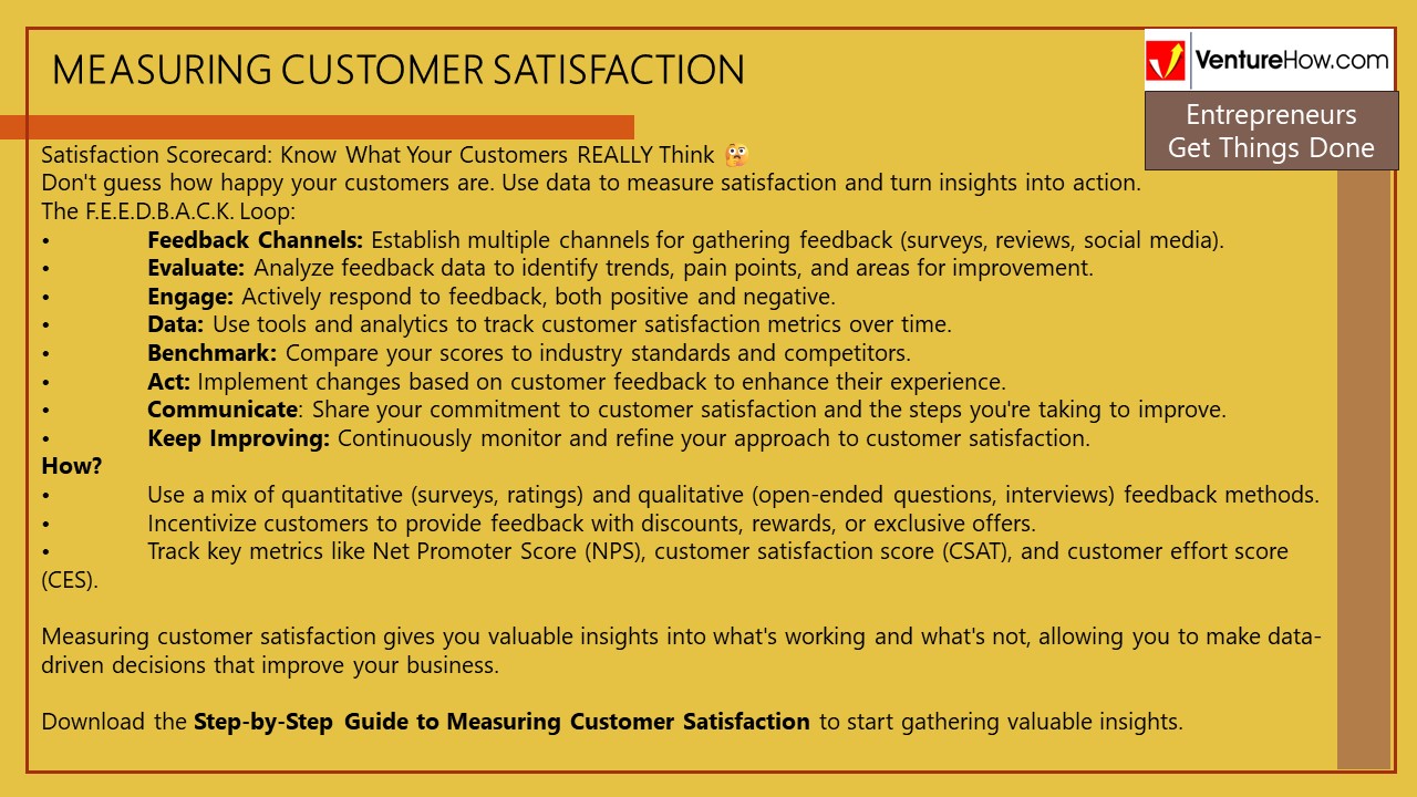 Measuring Customer Satisfaction Measuring Customer Satisfaction