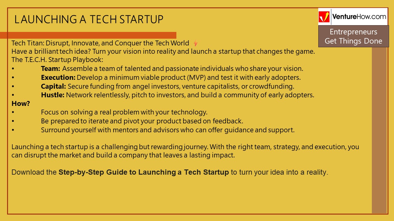 Launching a Tech Startup